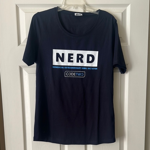 Shirts | New Navy Blue Nerd Graphic Tshirt | Poshmark